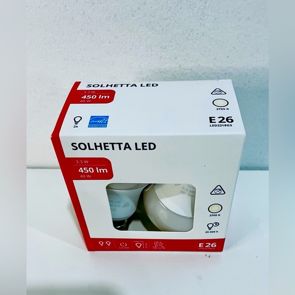Other | Ikea Led Light Bulb 2pk Globe Opal E26 45lm 33w Warm White ...